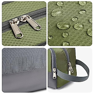 Yeiotsy Toiletry Bag, Light Mesh Travel Toiletry Organizer for Weekend Trip Gym Bag Mens Shaving Kit Bag (Army Green)