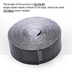 CUTULAMO Racket Head Protection Tape,PU Material Tennis Racquet Head Guard,Non Slip Tennis Racket Tape,Lightweight Racket Head Protector,Racket Protection Tape for Tennis Racket 5m/16.4ft (Black)