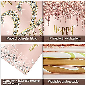 22nd Birthday Door Banner Decorations for Women, Pink Rose Gold Happy 22 Birthday Door Cover Sign Party Supplies, Twenty Two Year Old Birthday Backdrop Poster Background Decor