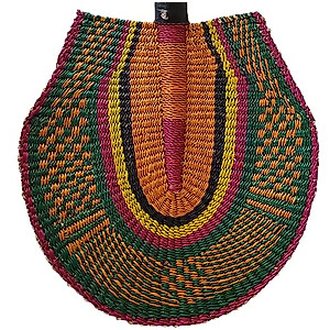 Woven African Handheld Fan, African fan, Church fan, Ankara tv fan, Summer fan, Sports Hand Fan for Men and Women. (M 400)