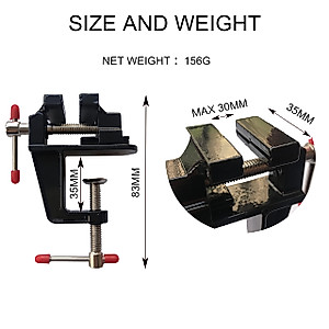 Mini Table Clamp, Small Bench Vice for Jewelers Hobby Clamps Craft Repair Tool Portable Work Bench Vise (mini) (BLACK, MINI 1.4 INCH)