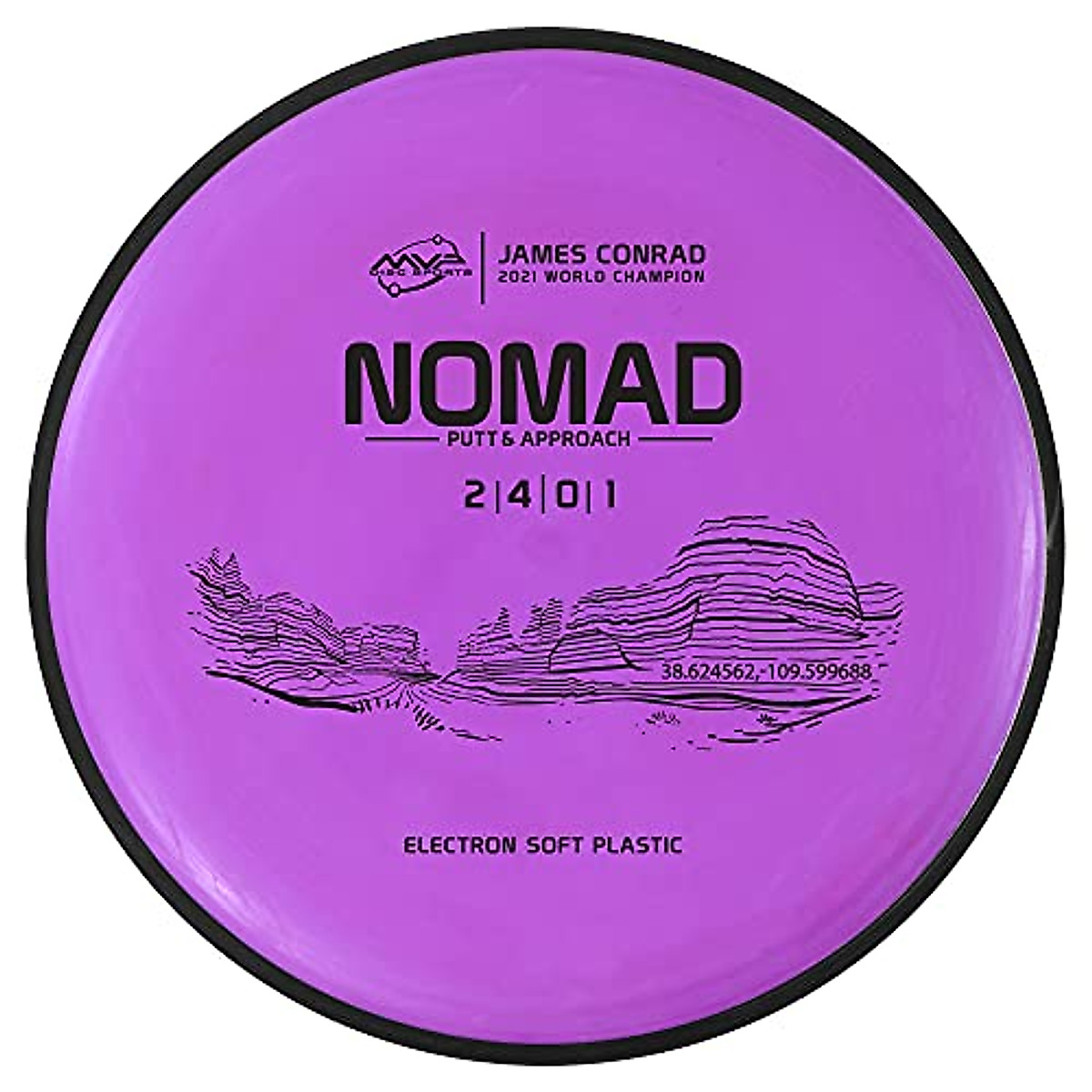 MVP Disc Sports Electron Nomad (Soft) James Conrad Edition Disc Golf Putter (170-175g / Colors May Vary)
