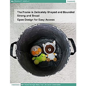 FANKANG Storage Basket, Nursery Hamper Canvas Laundry Basket Foldable with Waterproof PE Coating Large Storage Baskets for Kids Boys and Girls, Office, Bedroom, Clothes,Toys（Space Planet）