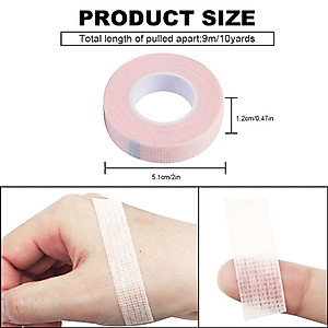 GEMERRY 6 Rolls Lash Tape Pink Green Adhesive Fabric Lash Tape for Eyelash Extensions Breathable Micropore Fabric Lash Extension Tape for Individual Eyelash Extensios Tools (3pcs Pink + 3pcs Green)