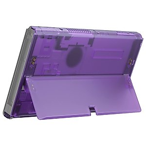 eXtremeRate Clear Atomic Purple Console Back Plate DIY Replacement Housing Shell Case with Kickstand for Nintendo Switch OLED – Covnsole and Joycon NOT Included