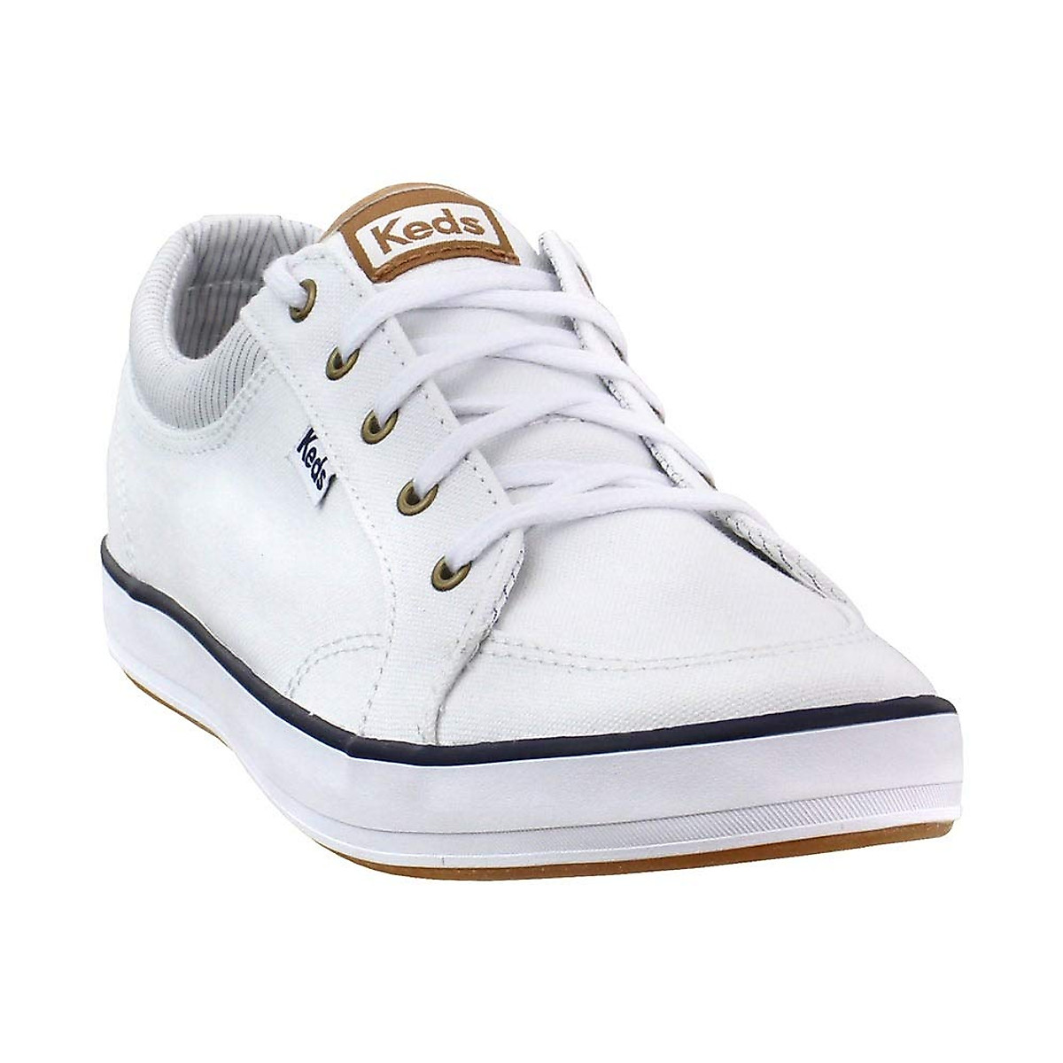 Keds Center Lace Up, Sneaker Womens, White Chambray, 7.5 Medium