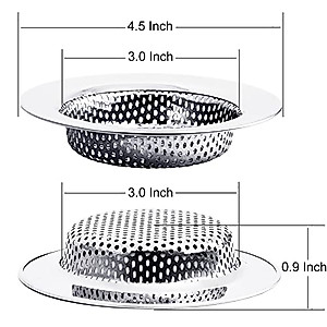 2 Pack Kitchen Sink Drain Strainer and Anti-Clogging Kitchen Sink Stopper - Kitchen Drainer and Stopper Set for Standard 3-1/2 Inch Kitchen Sink Drain