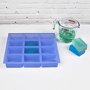 Thick Rectangle Silicone Soap Mold 4oz, 12 Bar Soap Mold for Soap Making, Thick and Durable with Flat Sides and Smooth Lines