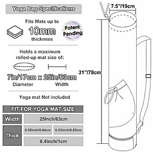 sportsnew Yoga Mat Bag with Water Bottle Pocket and Bottom Wet Pocket, Exercise Yoga Mat Carrier Multi-Functional Storage Bag, Blue,Patent pending