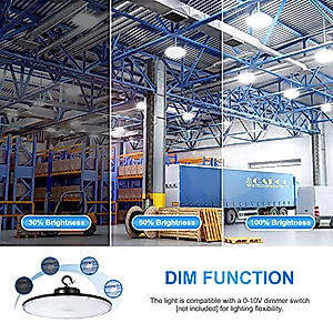 BBESTLED 240W LED High Bay Light, Warehouse Light 0-10V Dimmable 5000K Daylight 36,000LM UFO High Bay Light[1000W MH/HPS Equivalent] for Factory Warehouse UL&DLC Listed AC100-277V Updated Version