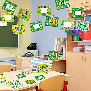 chiazllta 30 Packs St. Patricks Day Picture Frame Craft Kits for Kids St. Patricks DIY Craft Art St. Patrick Day Party Decoration Favor Home Classroom Game Activities