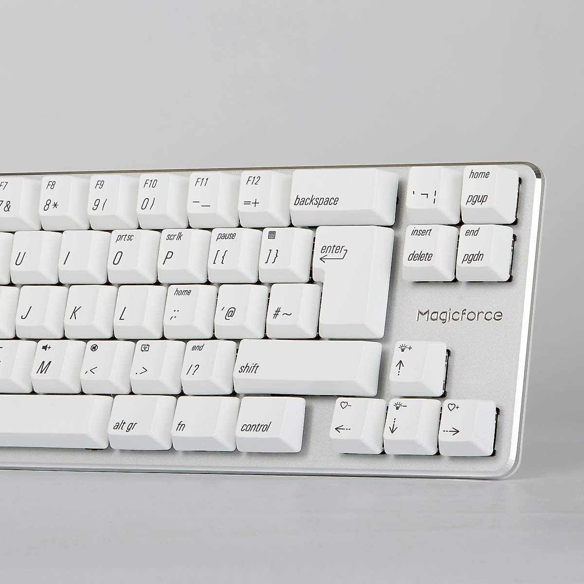 Qisan Mechanical Gaming Keyboard PBT Keycaps Gateron Blue Switch Mini 69 Keys(60%) Wired Keyboard with White Backlit UK QWERTY Layout Gaming Keyboard for Gaming Office