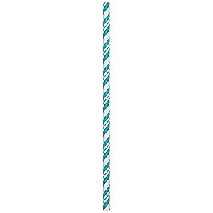 Creative Converting LAGOON Teal Striped Paper Straws, 8.75"
