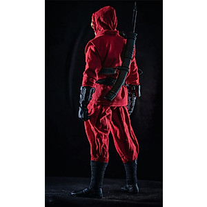 HiPlay 1/12 Scale Figure Doll Clothes, Ninja Suit, Outfit Costume for 6 inch Female Action Figure Phicen/TBLeague CM098(Red)