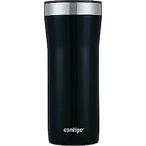 Contigo Streeterville Stainless Steel Vacuum-Insulated Tumbler with Flex Straw and Splash-Proof Slider Lid, 32 oz, Licorice