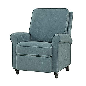 Domesis Chester Hill - Chenille Push Back Recliner Chair, Blue