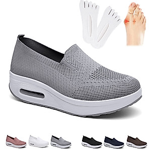 Women's Orthopedic Sneakers, Slip-On Light Air Cushion Orthopedic Sneakers, Womens Orthopedic Sneakers, 2023 New Women's Stylish Breathable Orthopedic Sneakers (Grey,7)