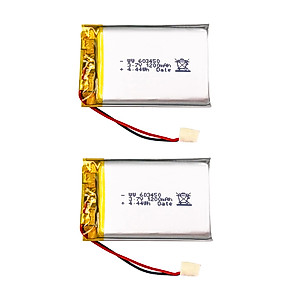 FREEDOH 1200mAh Lithium Battery 3.7V 1.2AH Rechargeable Lithium Polymer ion Battery 603450 Home Backup Polymer Batteries with Protection Board (2pcs)