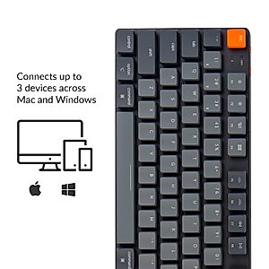 Keychron K1 SE, 87 Keys Ultra-Slim Wireless Bluetooth/USB Wired Mechanical Keyboard with White LED Backlit, Low-Profile Gateron Mechanical Blue Switch Compatible with Mac Windows