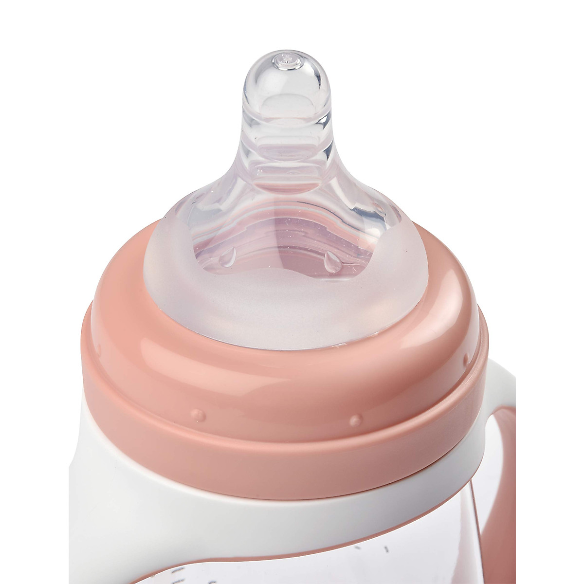 BEABA 2-in-1 Baby Bottle to Transition Sippy Cup, No Spill Sippy Cup, Includes Removable Handles, Silicone Baby Bottle Nipple and Soft Spout, 7 oz (Rose)