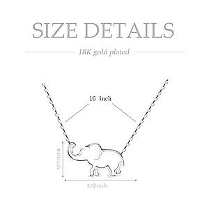 VAttract Good Luck Elephant Jewelry Necklace Silver Charm Pendant Necklaces for Women and Teen Girls Birthday Gifts Adjustable 16 Inch