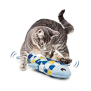 Catit Groovy Fish Interactive Cat Toy with Catnip, Blue