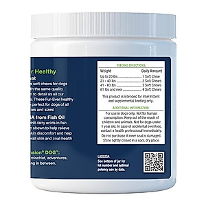 Life Extension Dog Skin & Coat - Dog Food Supplement for Healthy Skin and Coat – Omega-3 Fish Oil for Dogs, Salmon Flavor, No Artificial Colors or Flavors - 90 Soft Chews