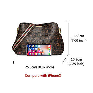 LAORENTOU Vegan Leather Crossbody Bag for Women Monogram Crossbody Shoulder Bag Purse Leather Checkered Purse Ladies Crossbody Cell Phone Bags