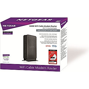 NETGEAR N600 (8x4) WiFi DOCSIS 3.0 Cable Modem Router (C3700) Certified for Xfinity from Comcast, Spectrum, Cox, Spectrum & more
