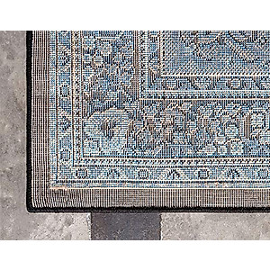 Unique Loom Reza Collection Traditional Persian Style Area Rug, 6 x 9 ft, Black/Beige