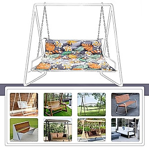 Porch Swing Cushions Outdoor 60 inch Swing Cushion Replacement Outdoor Waterproof Thicken 4" Patio Swing Cushion with Ties for Garden Patio Porch Furniture Swing Outdoor Bench Cushions, 60x 40 inch