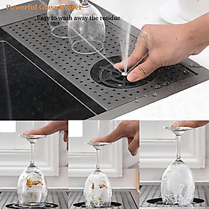 23 Inch Black Undermount Bar Sink with Glass Rinser-Bokaiya 23x14 Black Stainless Steel Undermount Workstation Sink Bar Prep Sink 16 Gauge Single Bowl Undermount Kitchen Sink with Cup Washer