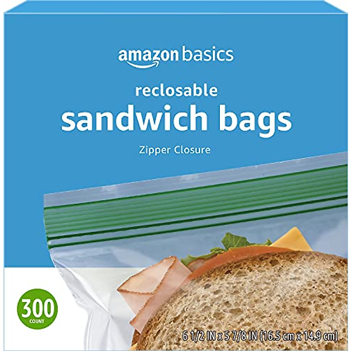 Amazon Basics Sandwich Storage Bags, 300 Count (Previously Solimo)