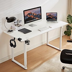 ONBRILL Standing Desk with 4 Legs, 71x32 Inch Rectangle Desk with Memory Controller & Dual Motors, Stand Up Desk Height Adjustable from 28" to 46" for Home Office Desk & Computer Workstations, White