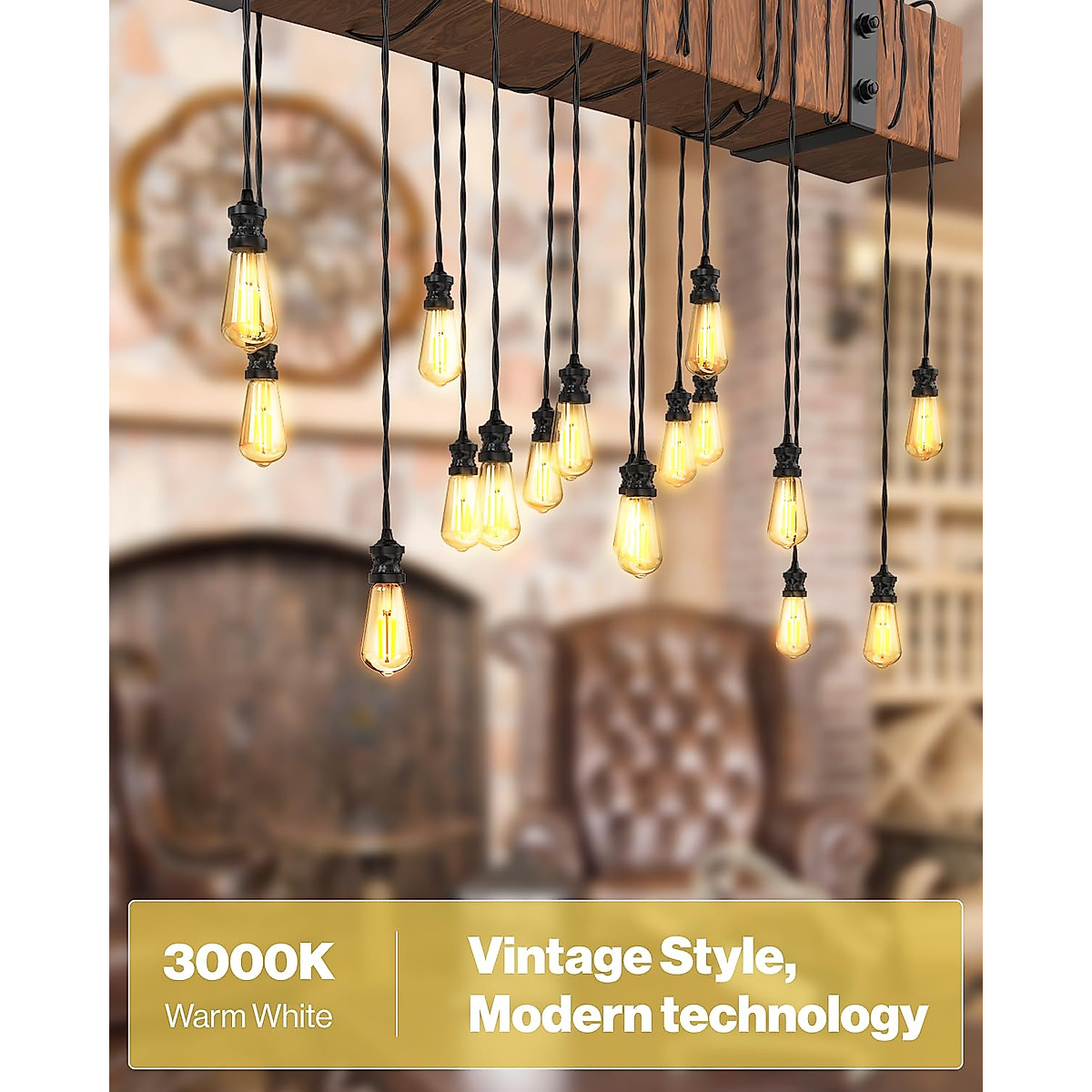 Sunco 6 Pack Vintage LED Edison Bulbs, 75W Equivalent 13W, 1600 LM Ultra Brightness Dimmable ST58 Filament, 3000K Warm White, E26 Medium Base Clear Glass Light Bulbs