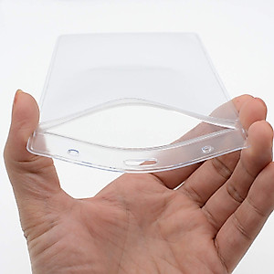 WTQ 100 PCS Waterproof ID Badge Holders (Large Size, Fit 3.5"x5" Inserts), Clear Plastic, Premium Quality, Heavy-Duty, Vertical Hanging Card Holder with Zipper, Durable Vinyl Nametag Holders