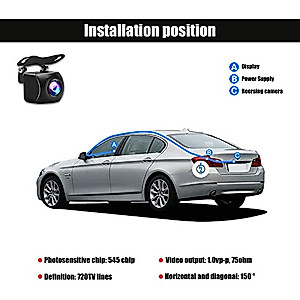 Miytsya 1 PC Car Backup Camera, 130° Super Wide Angle and Rear/Front View Universal Metal Camera, HD Fisheye Glass Lenses, Night Vision Waterproof Reverse Backup Camera for Car Truck RV (Black)