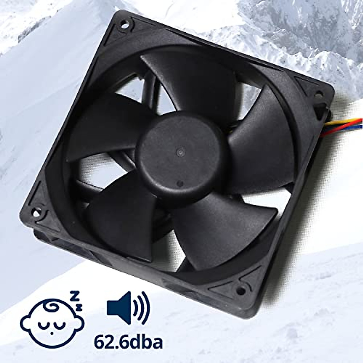 Dracaena 2 Pack Replacement Bitmain Fan for Antminer S9, T9, Z9, D3, E3, X3, L3+, 4pin, 120X120X38mm Cooling Fan, DC12V, 2.1A, 209CFM, 6000RPM, 65.2 dBA