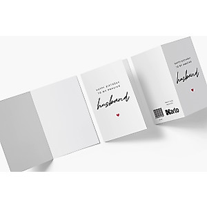 Karto Sweet Birthday Card For Husband, Happy Birthday Card For Him, Single Large 5.5 x 8.5 Greeting Card, Birthday Cards For Husband Simple Husband