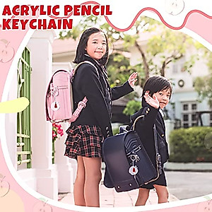 20 Pcs Teacher Appreciation Gift Clear Acrylic Keychain Blanks 2.3'' Acrylic Apple Clear Key Chains with Red Tassel Graduation Back to School Thank You Gift for Teacher Appreciation Week