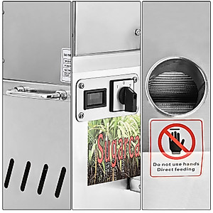 Commercial Electric Sugar Cane Juicer Sugarcane Juicing Extractor 304 Stainless Steel Celery Ginger Sweet Sorghum Press Machine, 110V 350W