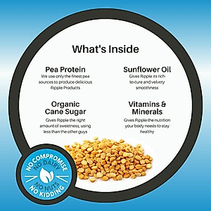 Ripple Vegan Protein Shake, Vanilla | 20g Nutritious Plant Based Pea Protein in Ready to Drink Cartons | Non-GMO, Non-Dairy, Soy Free, Gluten Free, Lactose Free | Shelf Stable | 11 Fl Oz (4 Pack)