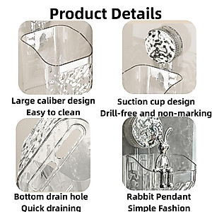 CRUIFU Acrylic Transparent Shower Storage, Light Luxury Style Glacier Pattern Suction Cup Shelf, Shower Caddy Easymount Bathroom Storage Shelf No Drilling Required