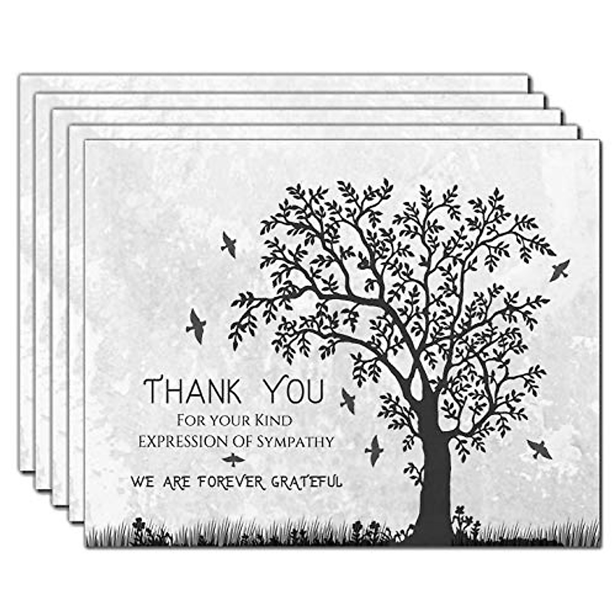 Funeral thank you cards with envelopes Celebration of life Floral Tree acknowledgment memorial Sympathy Christian Thank you notes (40 Pack)
