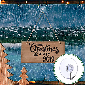 100 Pcs Christmas Mini Suction Cup Hooks for Glass Window 0.87 Inch Christmas Window Suction Cups with Hooks Removable Clear Plastic String Lights Suction Cup for Hanging Xmas Holiday Shower Kitchen