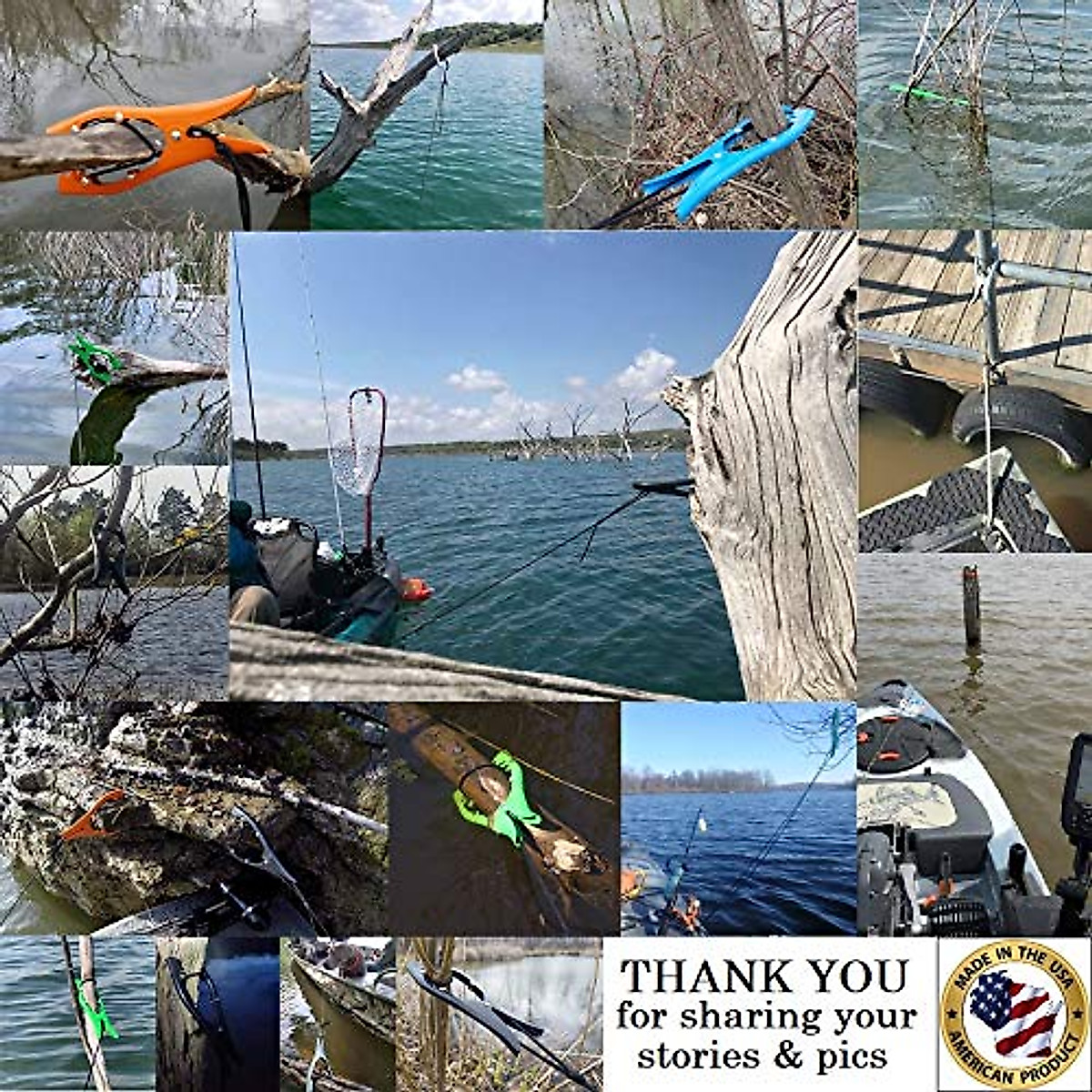 FunFishingIdeas Brush Gripper Made in USA Securely Anchor Your Kayak, Canoe or Boats up to 22 feet in Seconds. The Harder You Pull The Tighter It Grips (Camo)