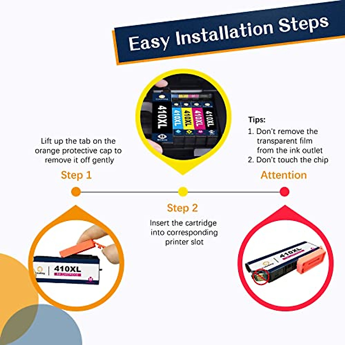 Colorking Remanufactured 410 Ink Cartridges for EPSON T410 410XL Ink for Expression XP7100 Ink Cartridges XP-630 XP-7100 XP-830 XP-640 Printer (1 Black, 1 Cyan, 1 Magenta, 1 Yellow, 1 Photo Black)