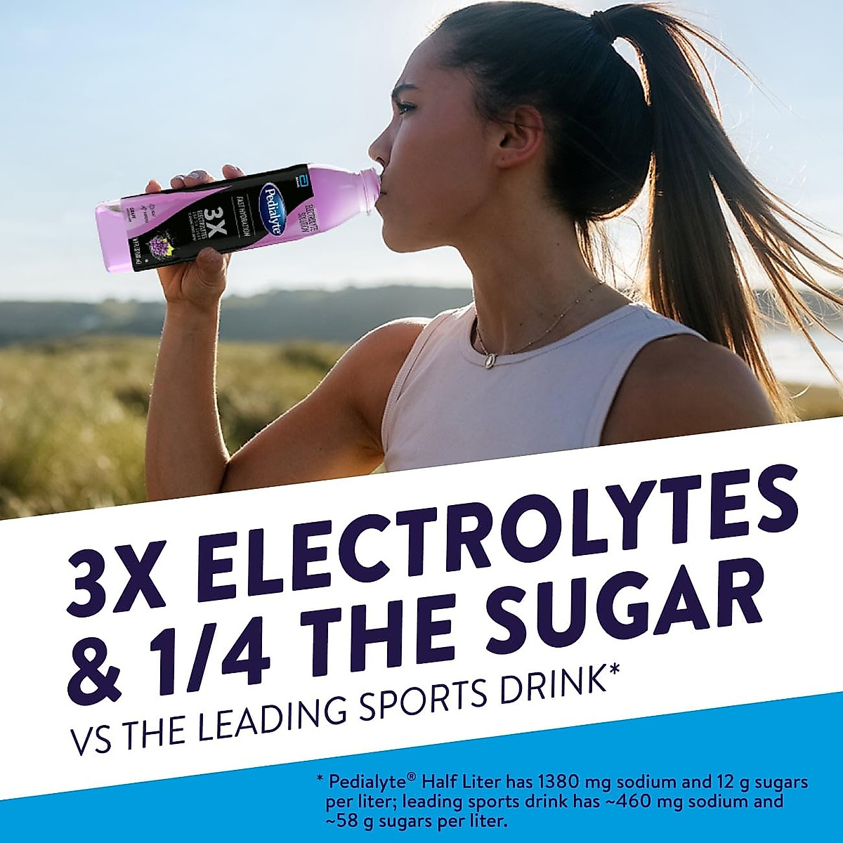 Pedialyte Electrolyte Solution, Grape, Hydration Drink, 1 bottle, half liter each