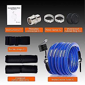 Bipeoo 30FT Heated Water Hose for Rv,-45 ℉ Antifreeze Drinking Garden Water Hose with Energy Saving Thermostat，1/2" Inner Diameter Rv Accessories-Lead and BPA Free，DuctHoses