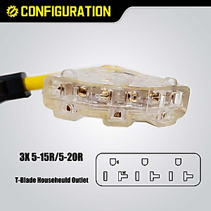 LAVANDINO 30 Amp to 110 RV Adapter Power Cord, 30 Amp to 15 Amp Adapter, NEMA TT-30P Male to 5-15R/5-20R Household Tri-outlets Female